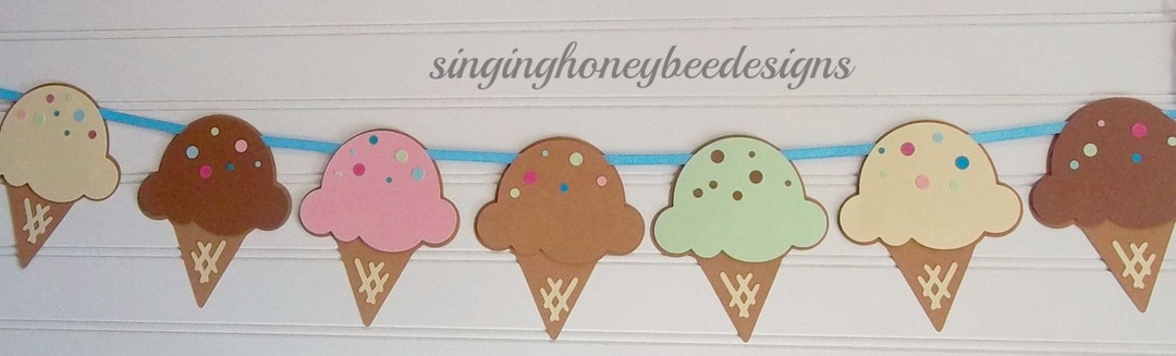 Ice Cream Banner, Ice Cream Party, Ice Cream Social, Ice Cream Birthday ...