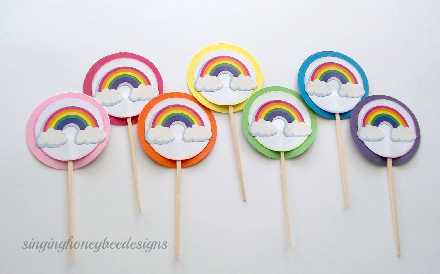 Rainbow Cake Toppers Rainbow Birthday Party Rainbow Baby | Etsy