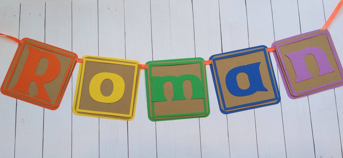 Abc's Blocks Birthday Banner ABC and 123's Birthday | Etsy