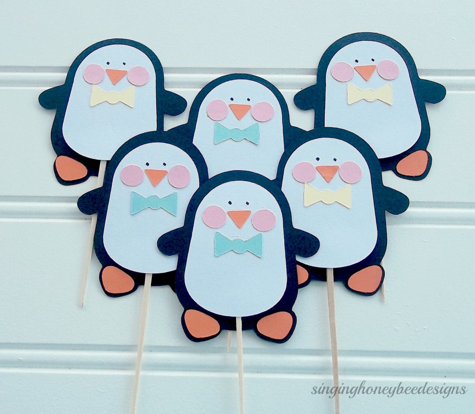 Penguin Cupcake Toppers Penguin Birthday Onederland - Etsy