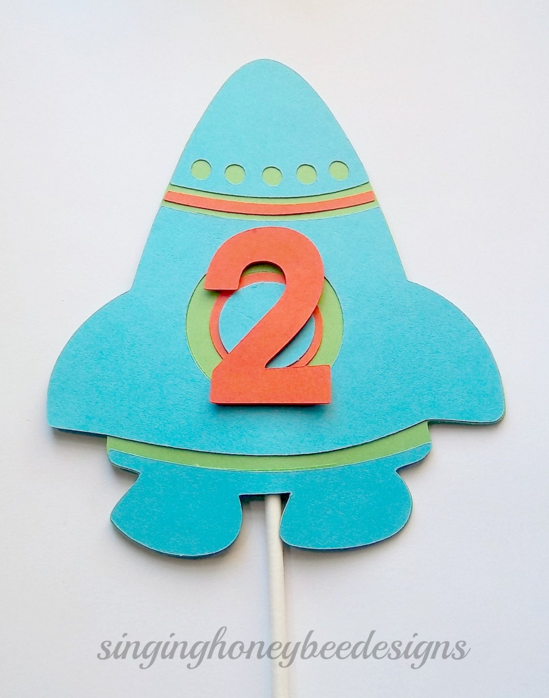 Blast off Birthday, Spaceship Topper, Rocket Ship Topper, Personalized ...