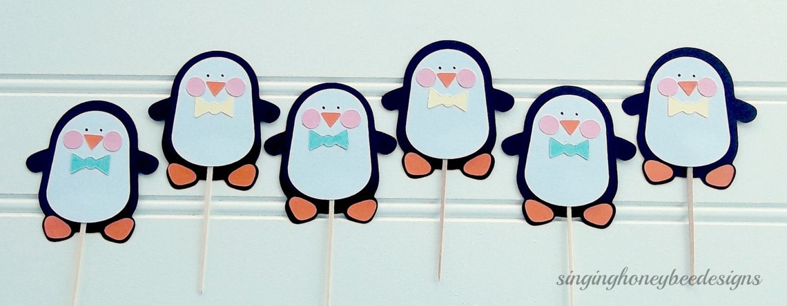 Penguin Cupcake Toppers Penguin Birthday Onederland - Etsy