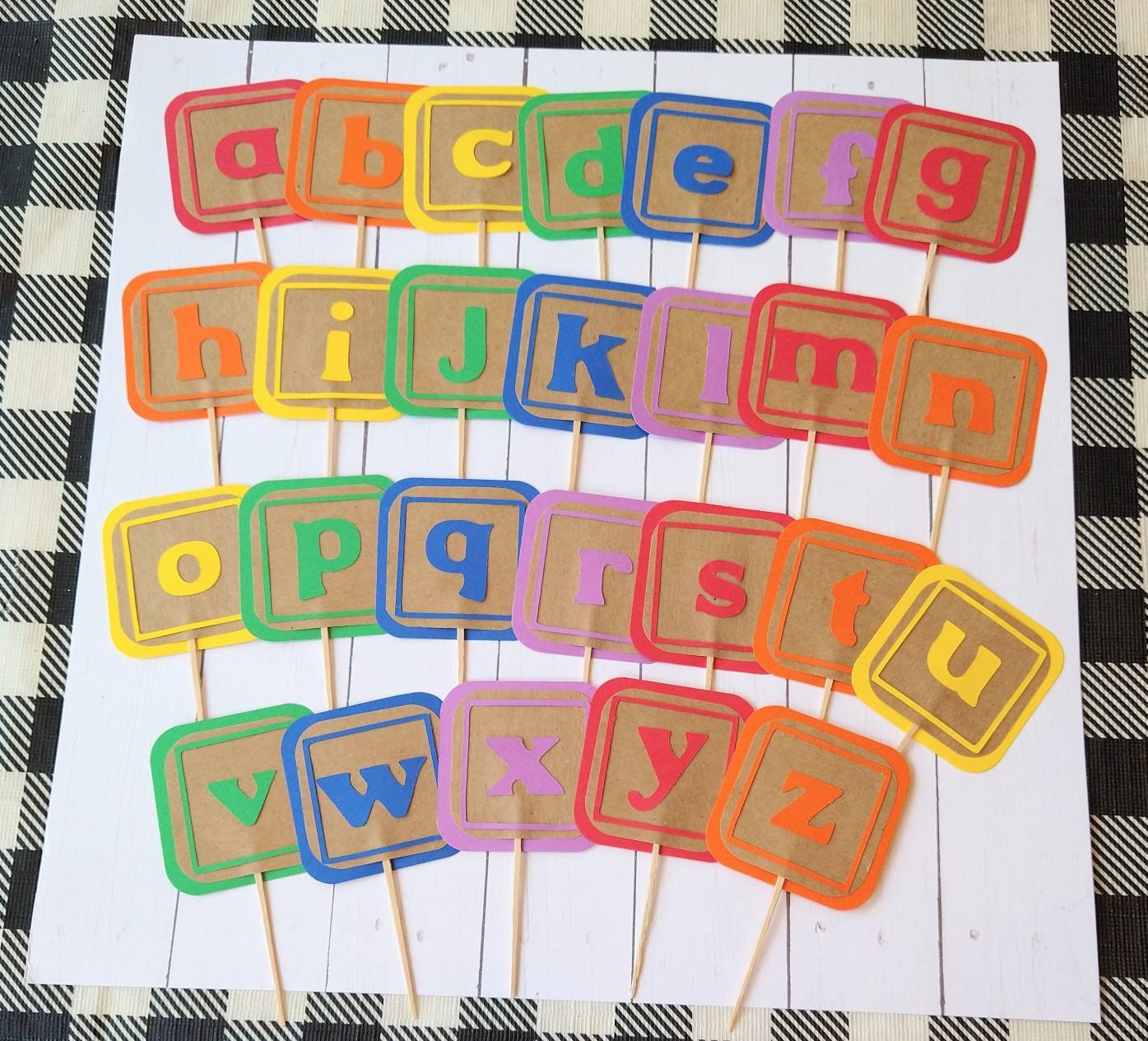 Alphabet Blocks Cake Toppers Abc's Blocks Birthday ABC - Etsy