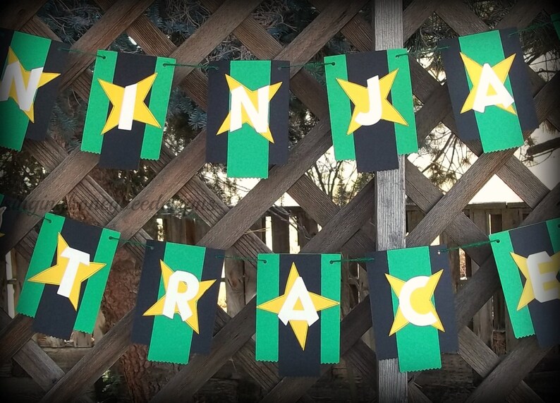 Ninja birthday banner Warrior Ninja banner Ninja throwing | Etsy