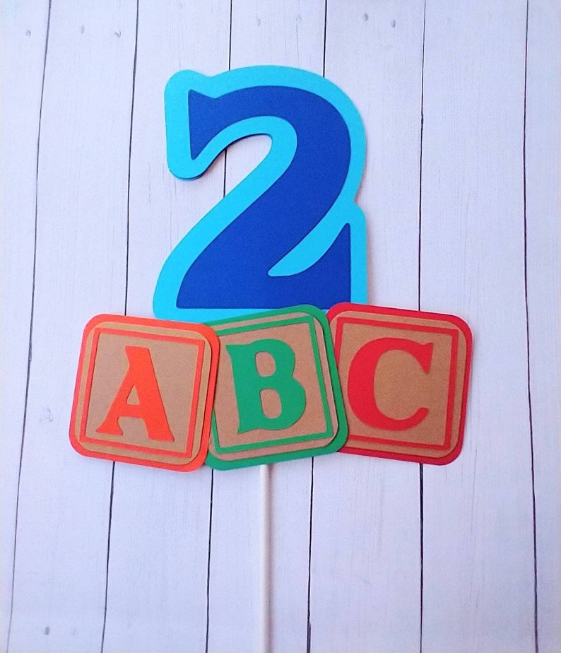 Age Topper in ABC Blocks Theme Smash Cake Topper 1st | Etsy