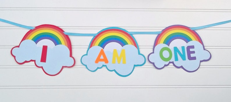 I Am One Rainbow Banner Rainbow 1st Birthday Banner Rainbow - Etsy