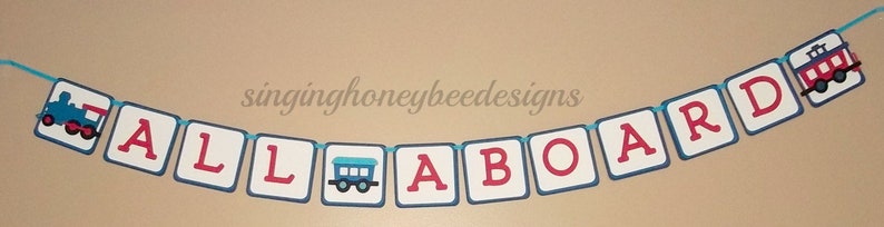 All Aboard Train Banner Train Birthday Party Banner Train - Etsy