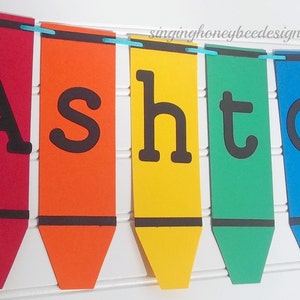 Color Crayon Banner, Crayon Birthday Party, Art Birthday Party, Teacher ...