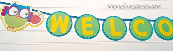 Owl classroom banner, classroom decor, reading banner, welcome banner ...
