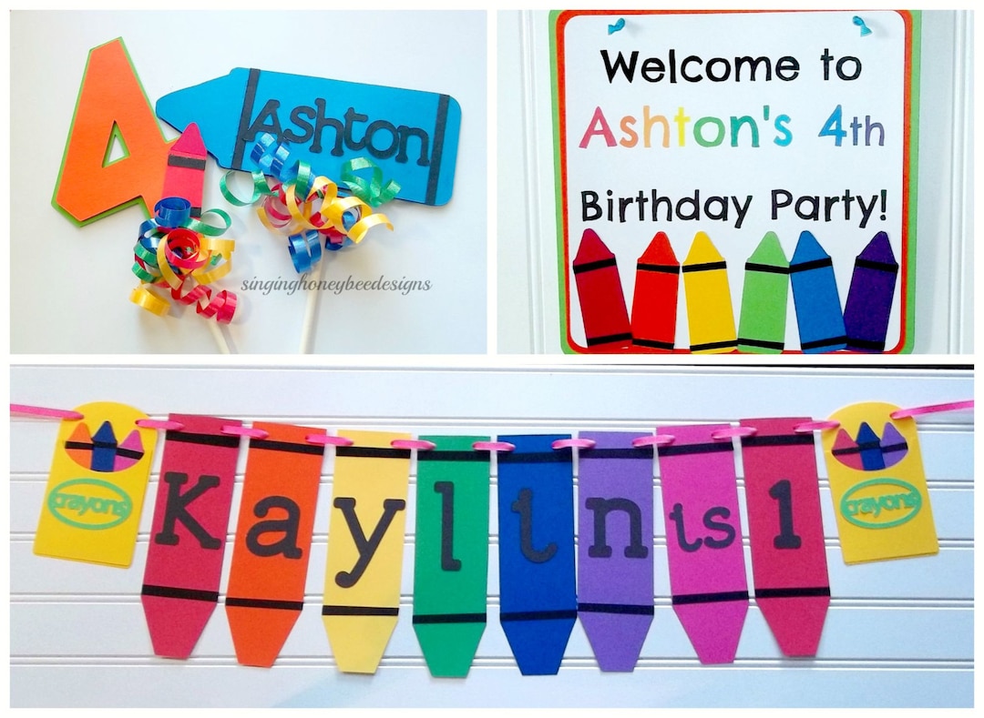 Color Crayon Birthday Package, Crayon Birthday Party, Art Birthday ...