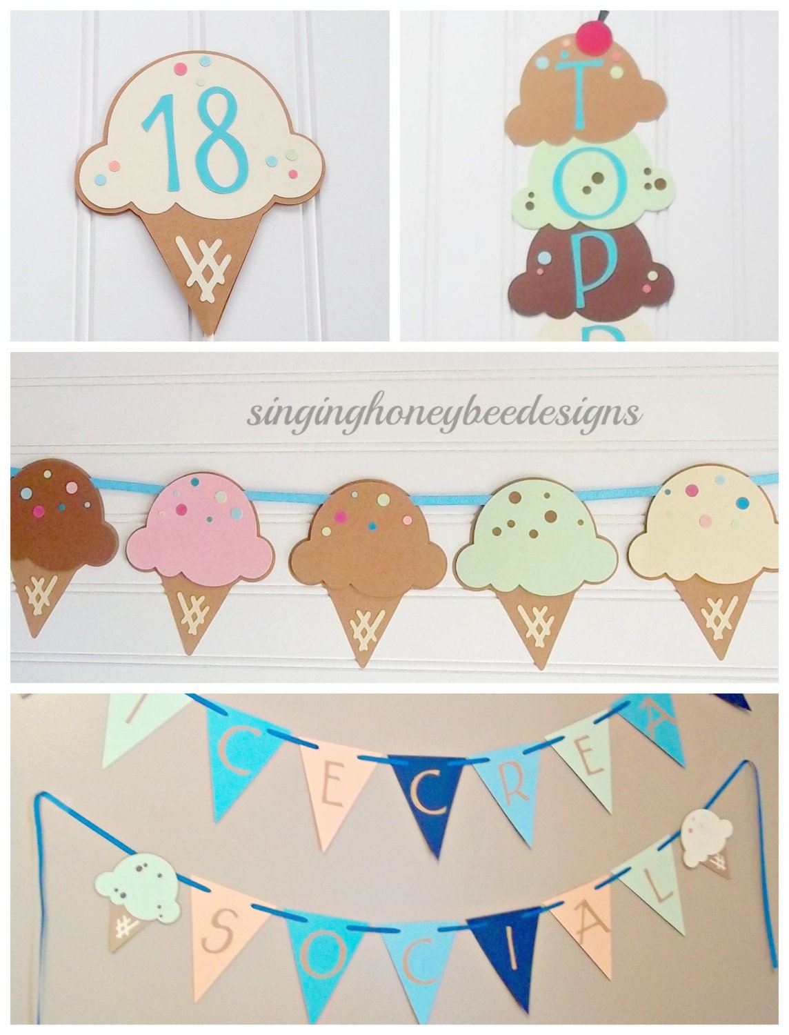 Ice Cream Social Ice Cream Dessert Bar Ice Cream Banner Ice - Etsy