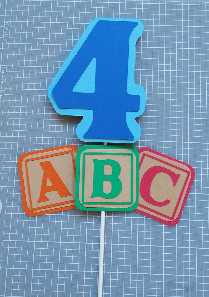 Age Topper in ABC Blocks Theme Smash Cake Topper 1st | Etsy