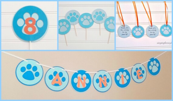 Paw Print birthday package, Kitty birthday party, puppy birthday party ...