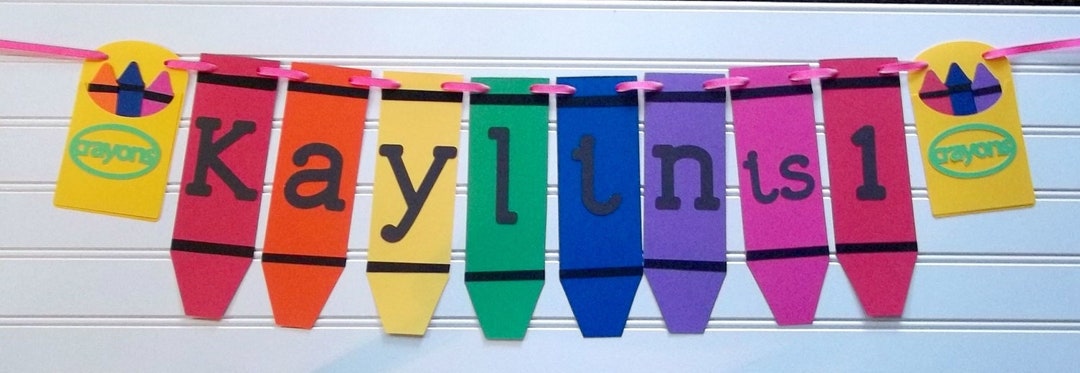 Color Crayon Banner, Crayon Birthday Party, Art Birthday Party, Teacher ...
