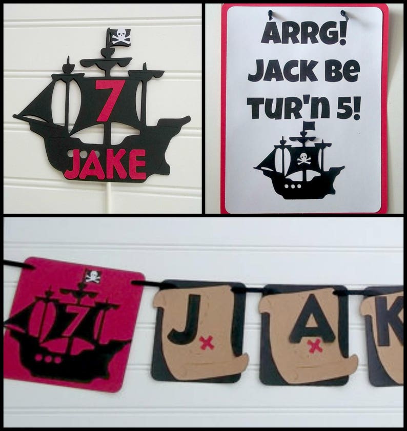 Pirate Ship Birthday Party Package Pirate Birthday Banner | Etsy