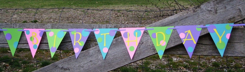 Polka dot banner happy birthday banner bright party banner | Etsy