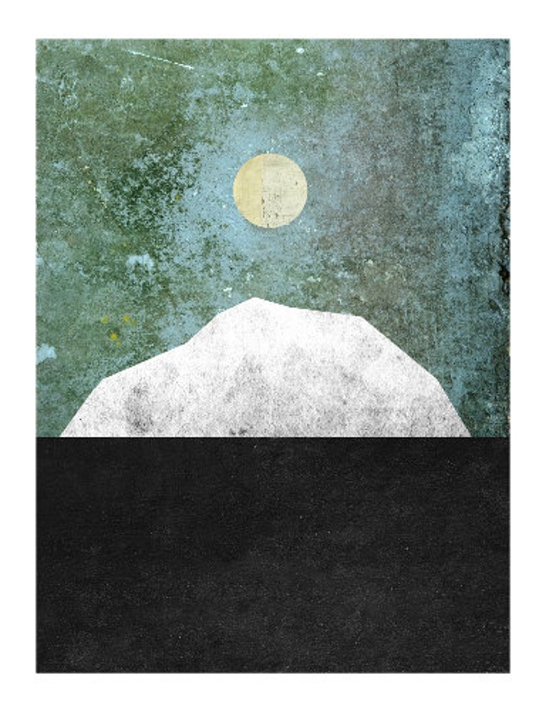 Cold Moon Iceberg Painting Mountain Art Print Nature - Etsy