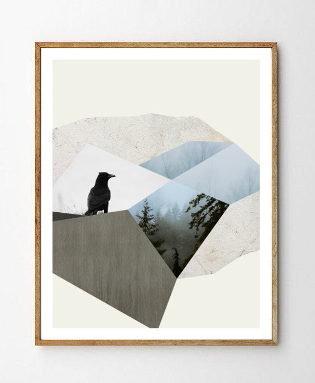 Crow Art Print, Bird Print, Crow Artwork, Bird Wall Art, Animal Art ...