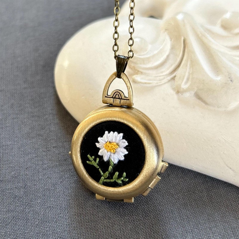Flower Locket Necklace - Etsy