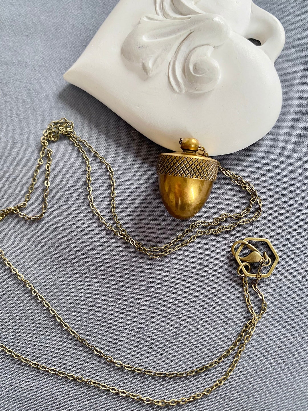 Acorn Necklace Acorn Locket Personalized Necklace Secret Message Locket ...