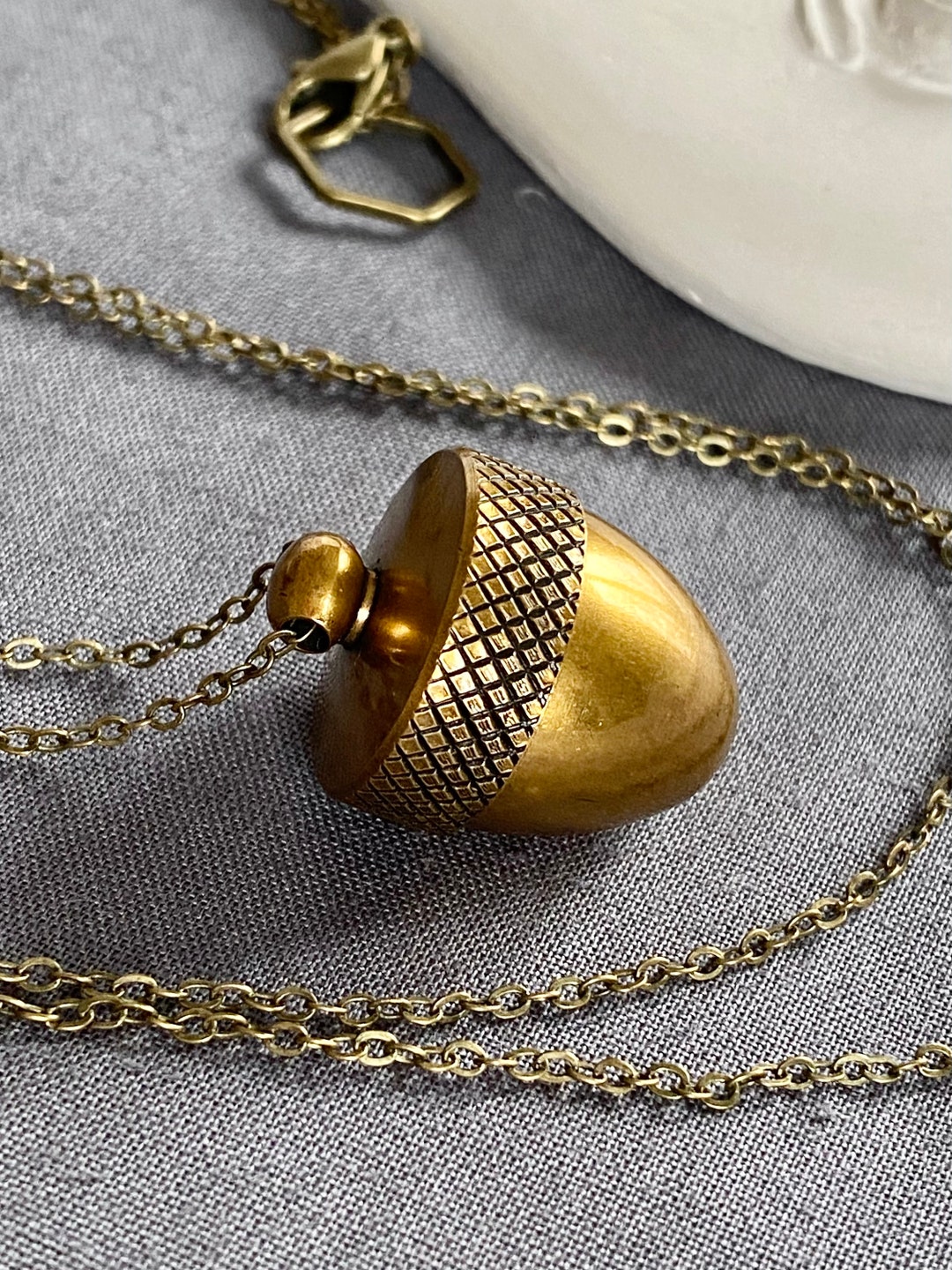 Acorn Necklace Acorn Locket Personalized Necklace Secret Message Locket ...