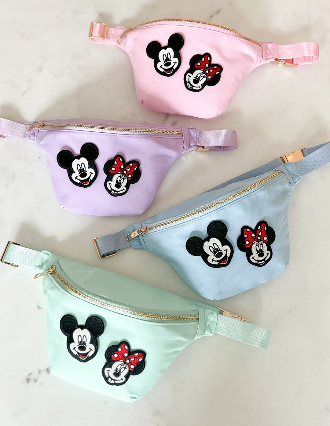 Mickey Minnie Colored Fanny Pack Bag and Patch Included Multiple Colors ...