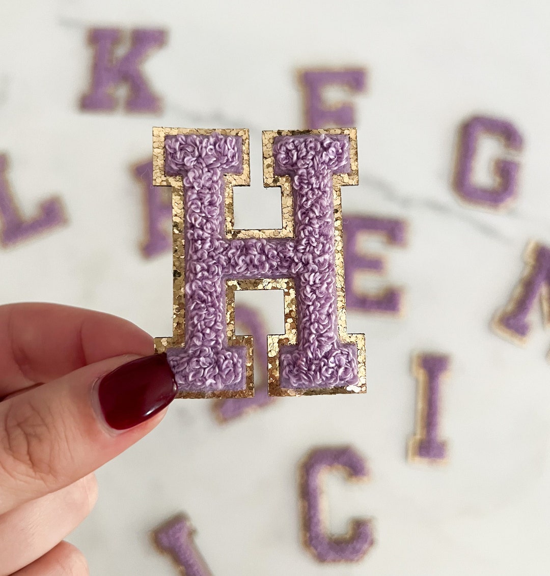 Chenille Purple Letter Patches - Entire Alphabet Available. Chenille ...