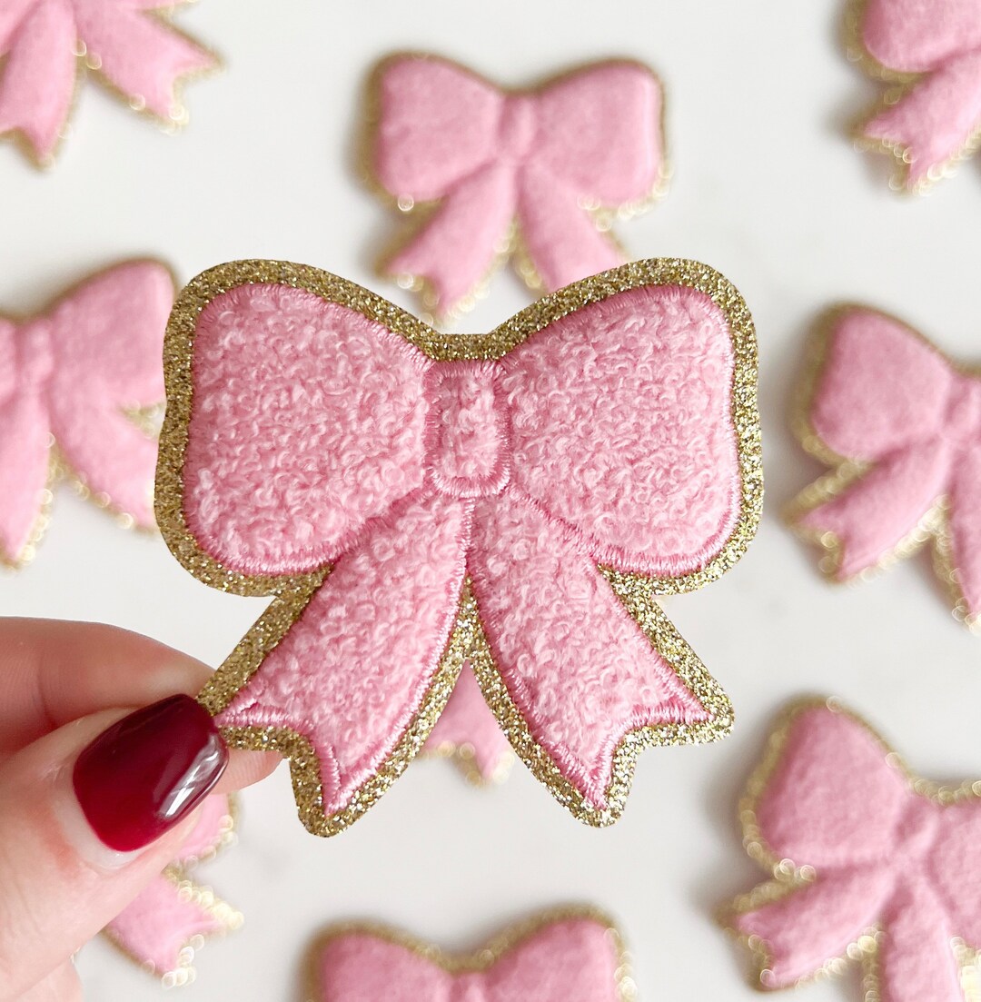 PINK Bow Patch - Iron On- Ready to Ship - Etsy