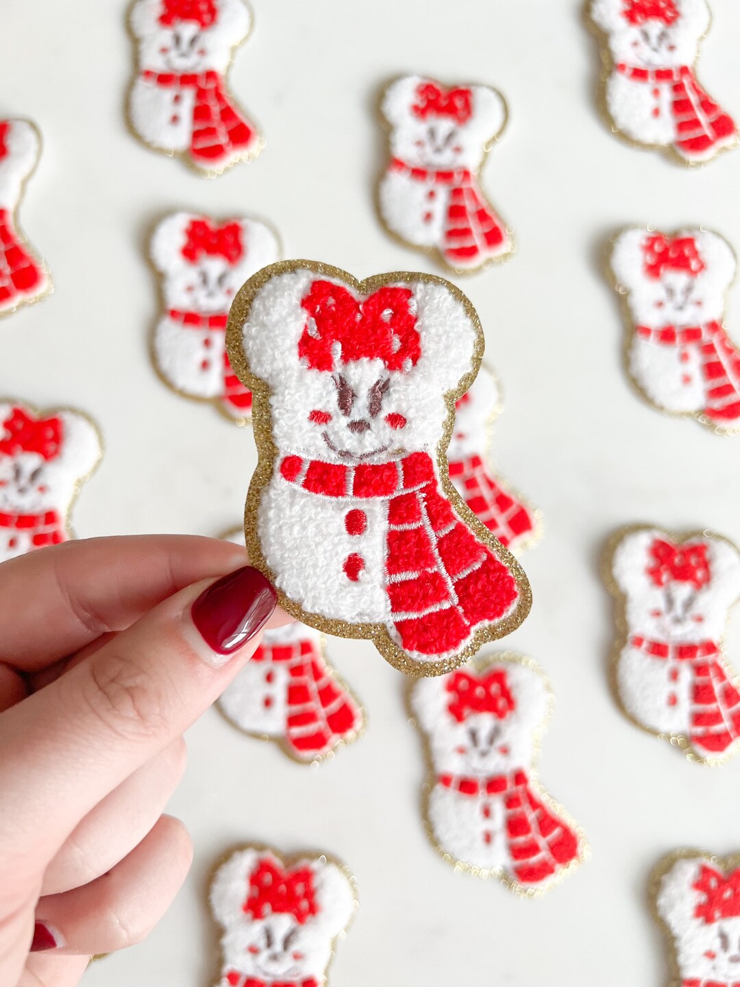 Minnie Mouse Snowman Iron on Patch Christmas Disney Patch - Etsy