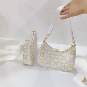 Checkered Mouse Curved Crossbody Purse // Aden Louise Exclusive Bag ...