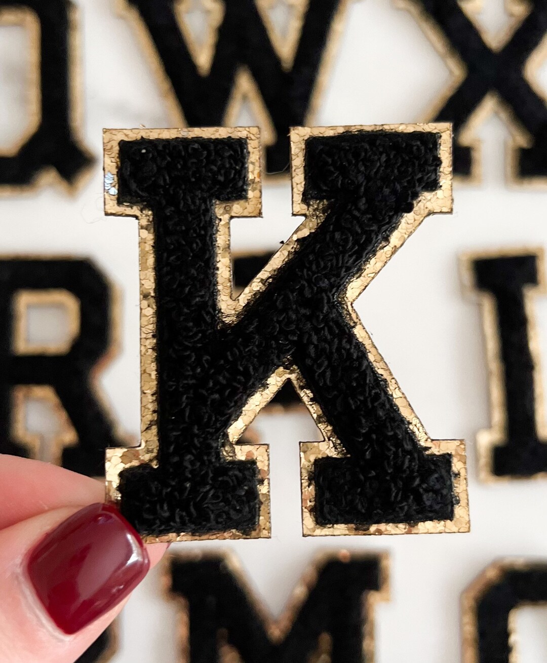 Black Stadium Letters Alphabet Patch - Adhesive Backing- Ready to Ship ...