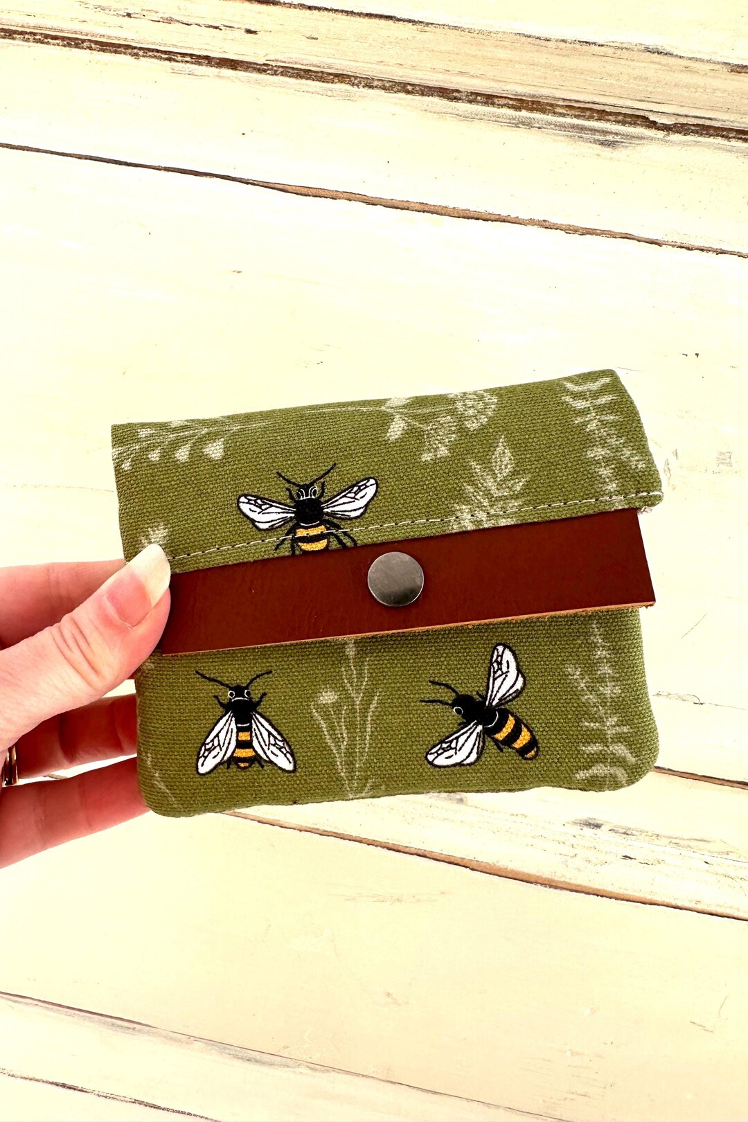 Minimalist Bee Fabric Wallet, Noodlehead Slim Card Holder - Etsy