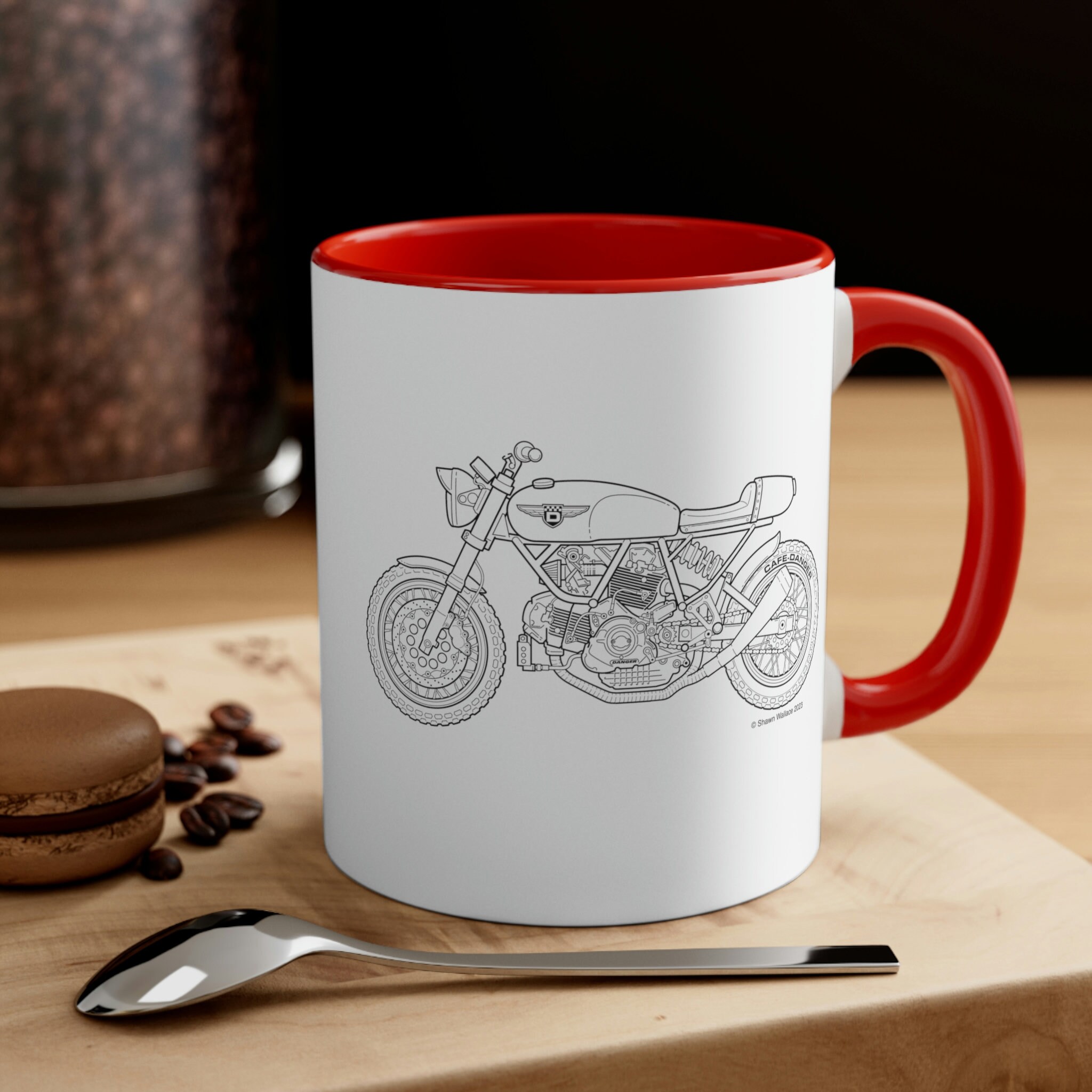 Ducati Cafe Racer Color Accent Coffee Mug, 11oz - Etsy