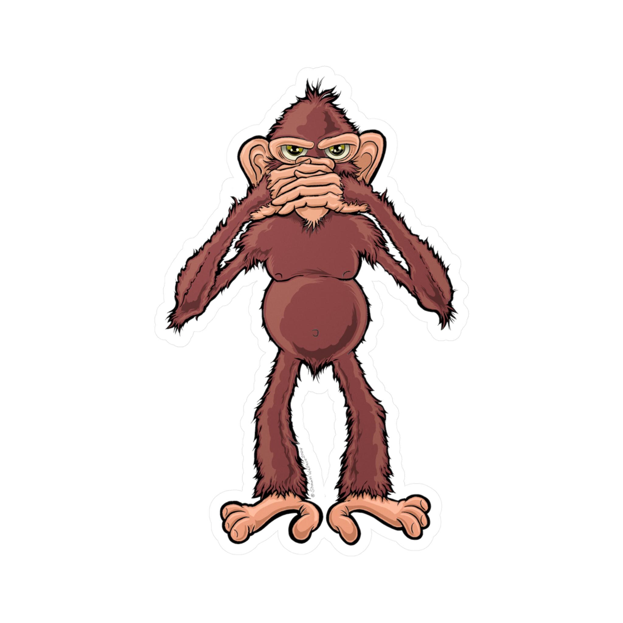 Speak No Evil Vinyl Decal, Funny Monkey Design, Laptop Sticker, Car ...