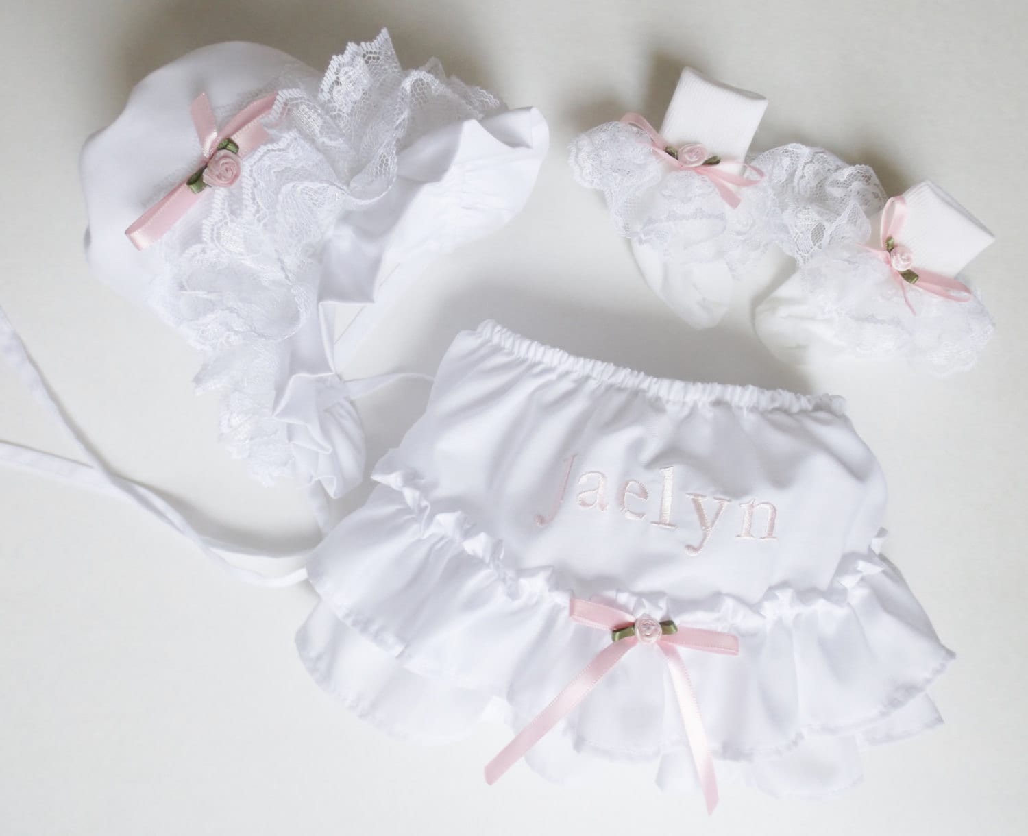 Baby Girl Fancy Frilly Lace Bonnet Frilly Panty Frilly - Etsy