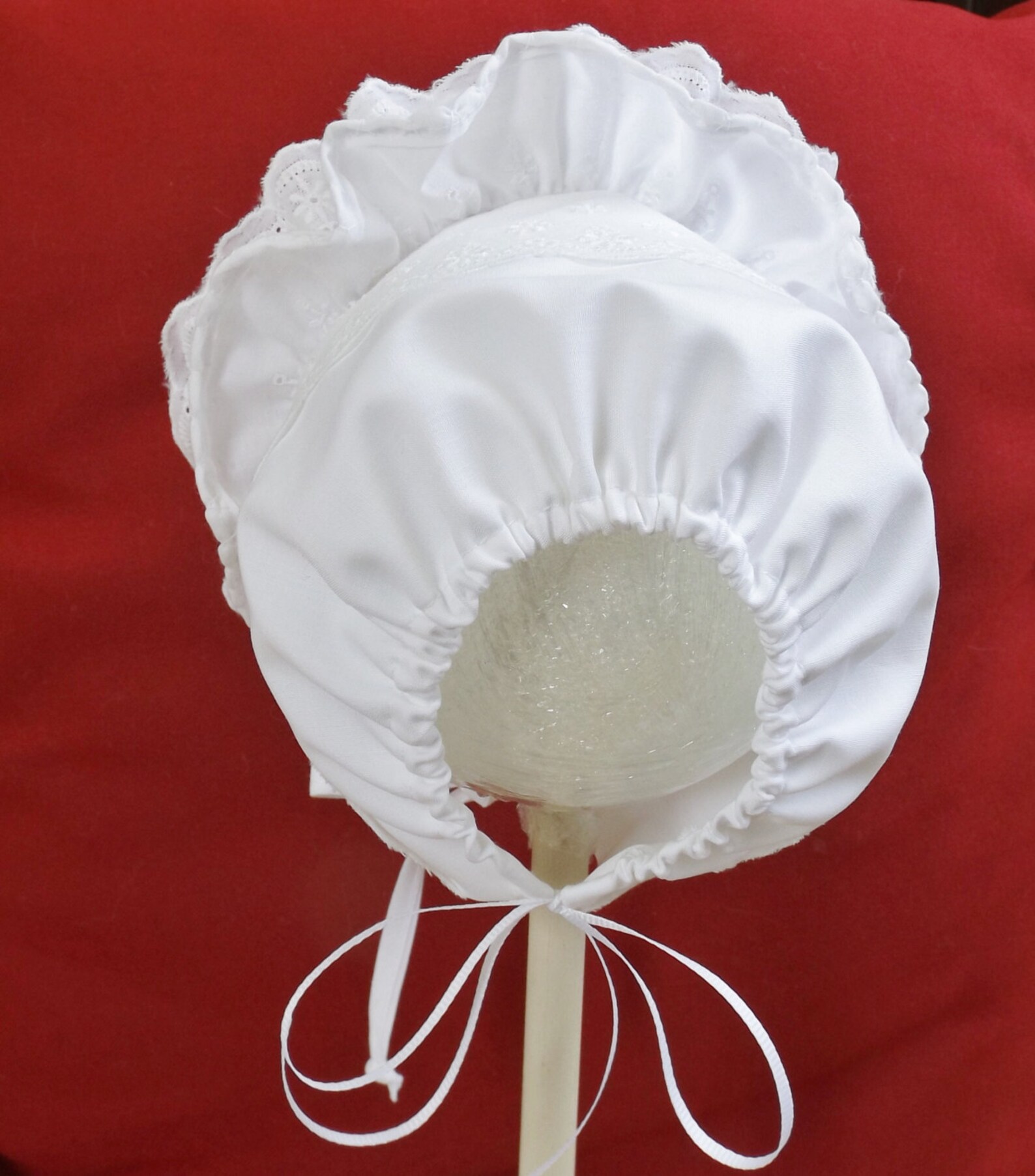 Heirloom Frilly Eyelet Lace Bonnet - Etsy