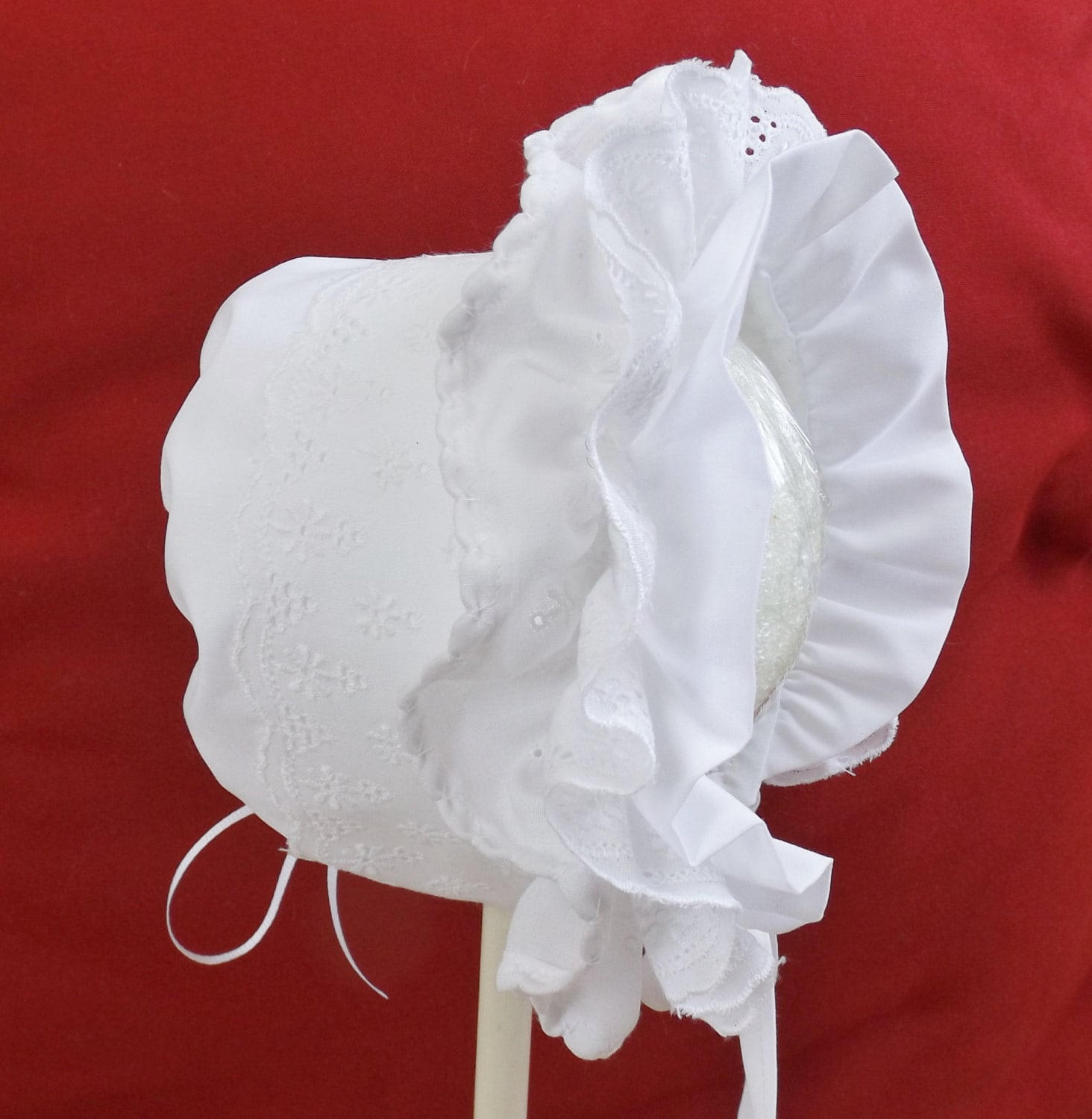Heirloom Frilly Eyelet Lace Bonnet - Etsy