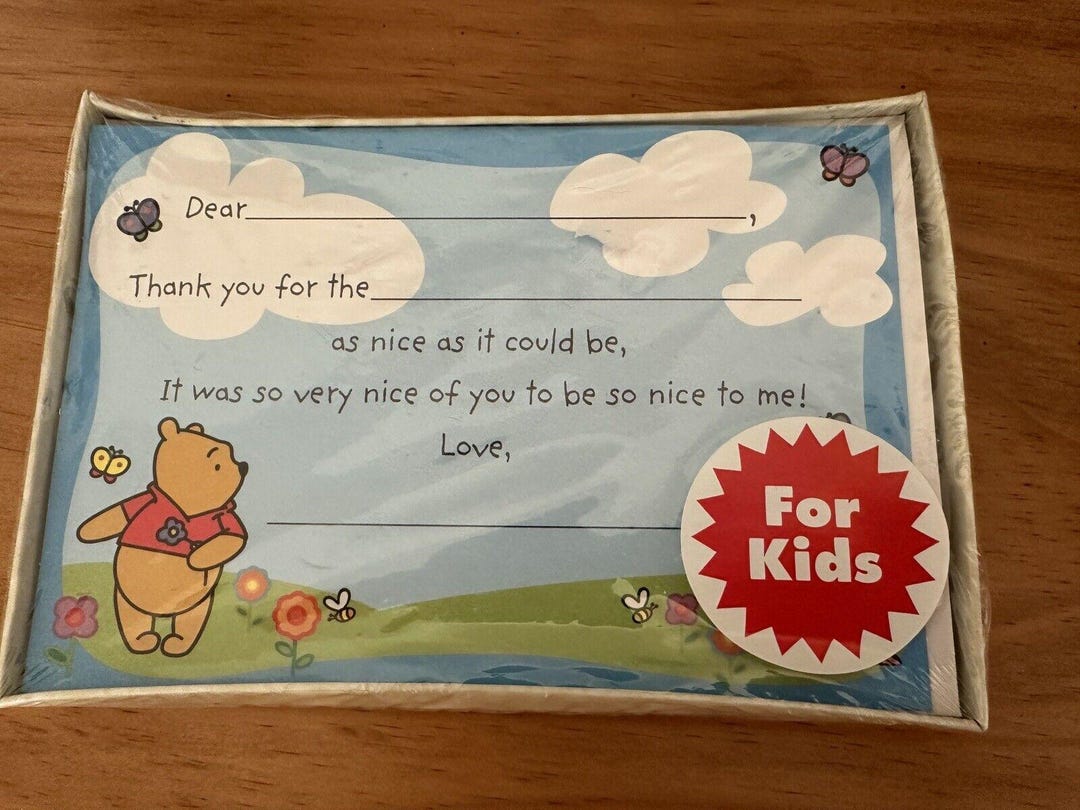 Hallmark Kids Thank You Notes Winnie the Pooh Thanks a Bunch NEW 10 ...