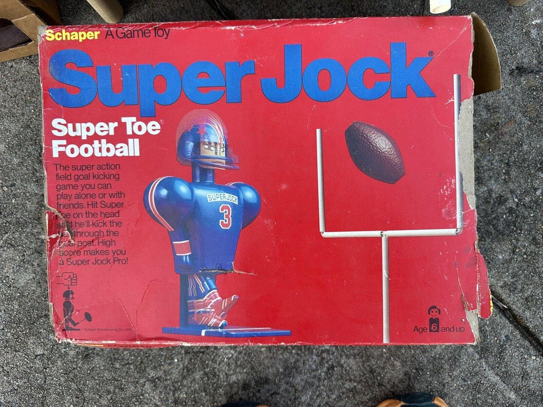Vintage 1975 Super Toe Football Kicking Game Jock With Box INCOMPLETE ...