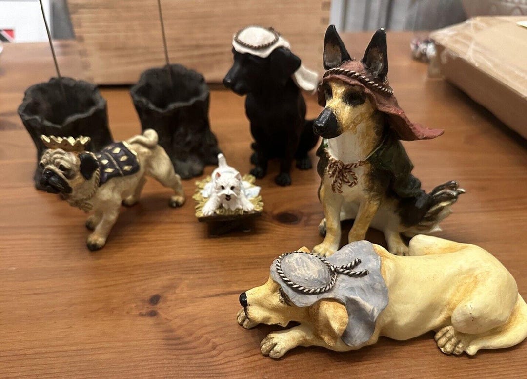 Big Sky Carvers Dogtivity I Canine Dog Nativity 7 Piece Set Incomplete ...