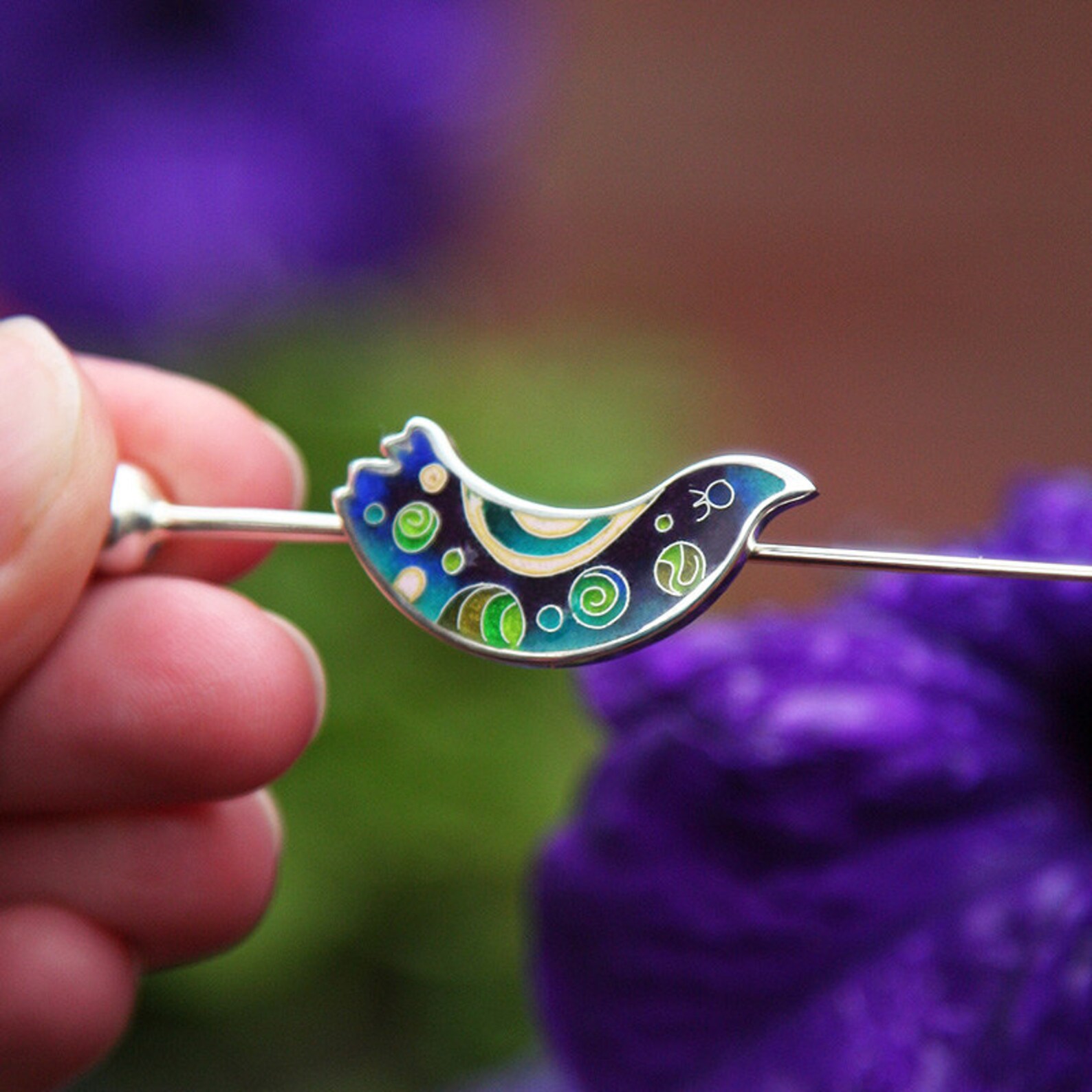 Blue Bird Enamel Pin Shawl Pin Enamel Brooch Enamel Jewelry - Etsy