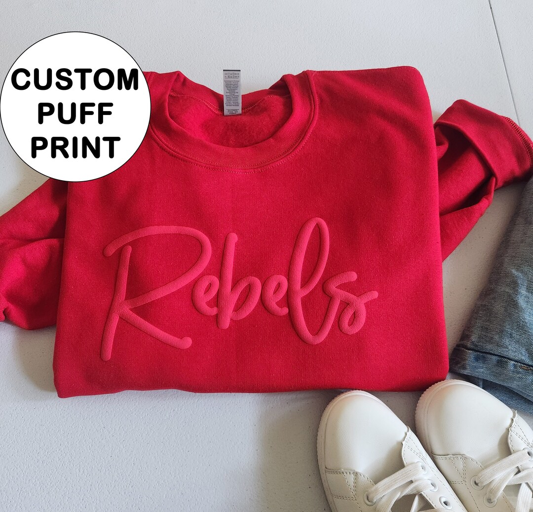 Puff Print Custom Team Name Sweatshirt Gift for Mom - Etsy