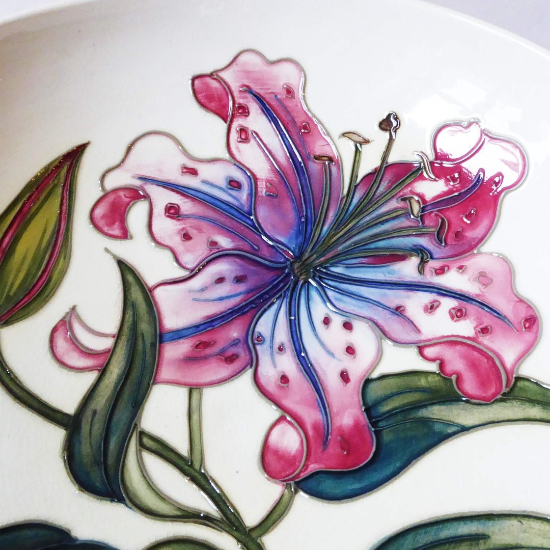 Moorcroft Pottery, Rare Large Tiger Lily Bowl Designed and Signed by ...