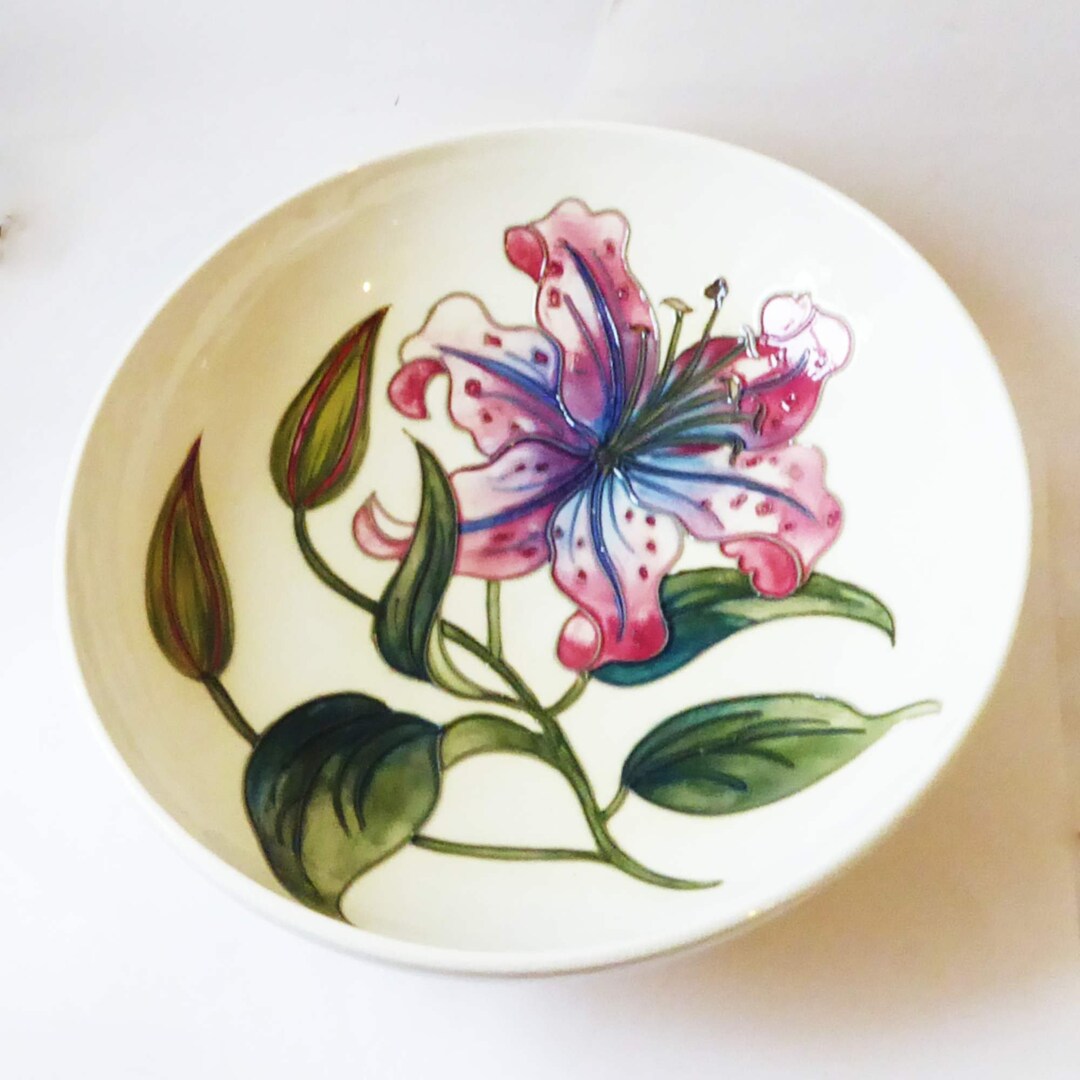 Moorcroft Pottery, Rare Large Tiger Lily Bowl Designed and Signed by ...