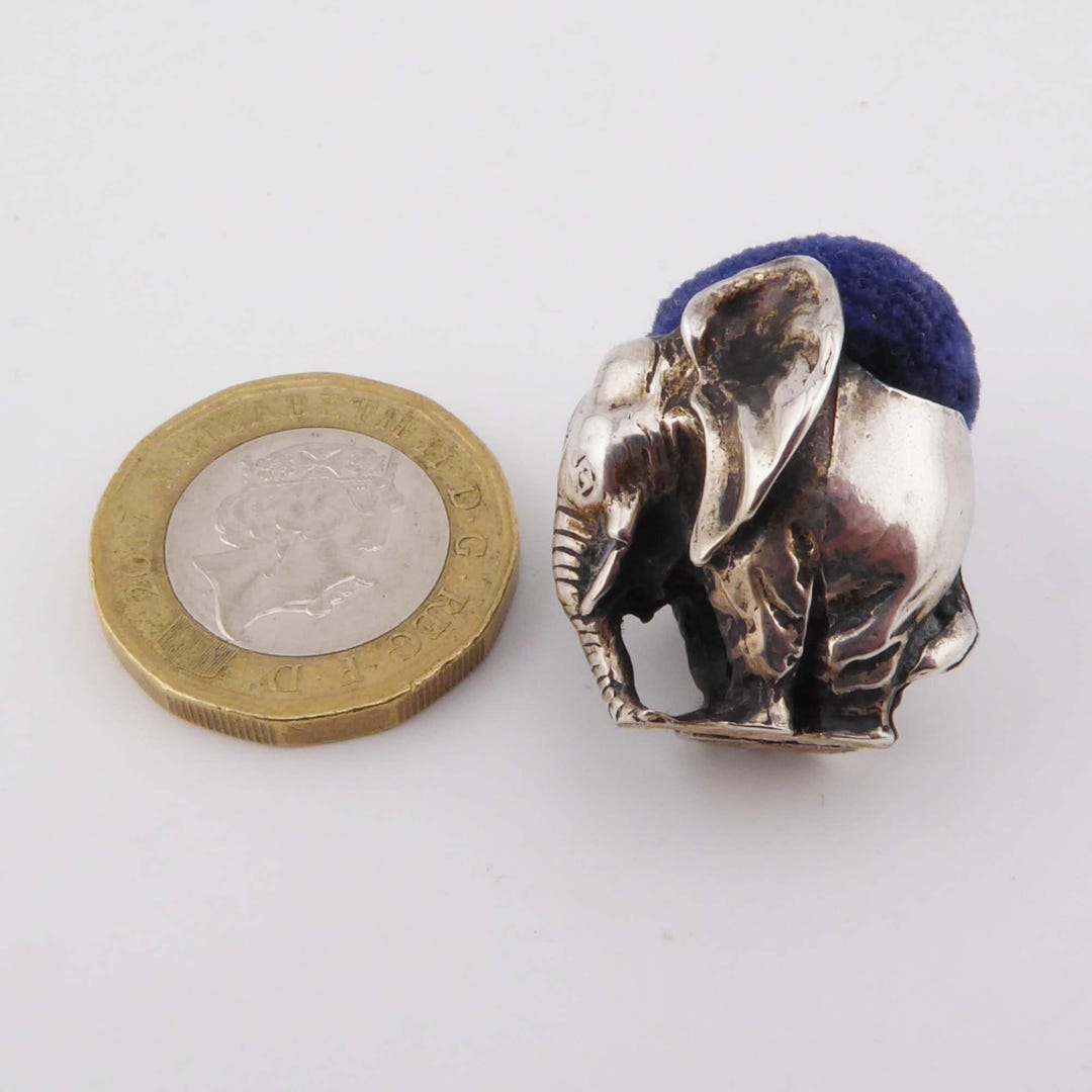A Very Pretty Fully Hallmarked Sterling Silver Miniature Elephant Pin ...