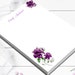 Personalized Notepad Purple Floral Memo Pad Customized Beautiful ...