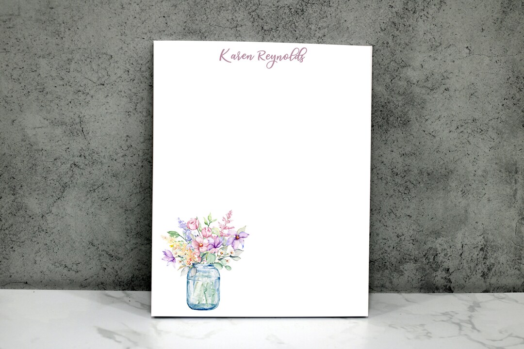 Wildflower Large Notepad Pretty Notepad Makes a Perfect Stationery Gift ...