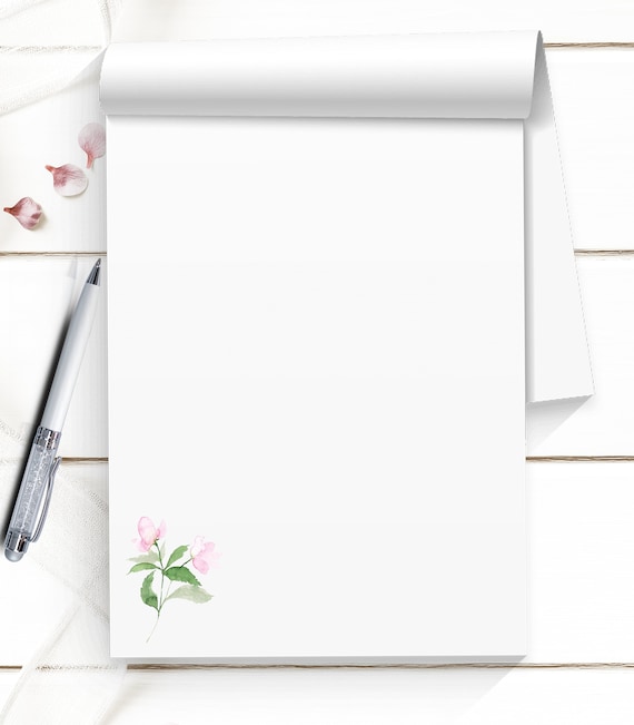 Simple Floral Stationery Notepad With Minimalist Design Cute | Etsy