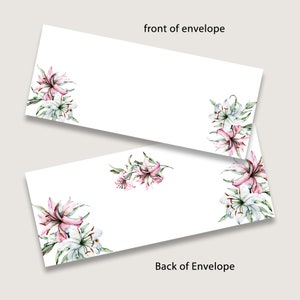 Beautiful Watercolor Lilies Flowers Unlined or Lined 50 Sheets 8 X 10 ...