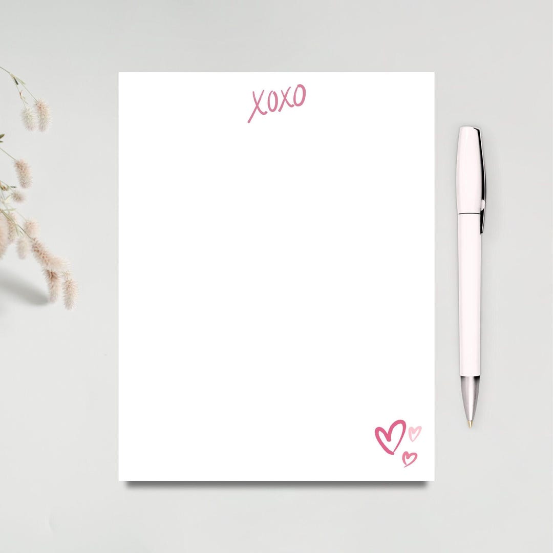 Custom Valentine a Personalized XOXO Notepad Perfect Love Note Writing ...